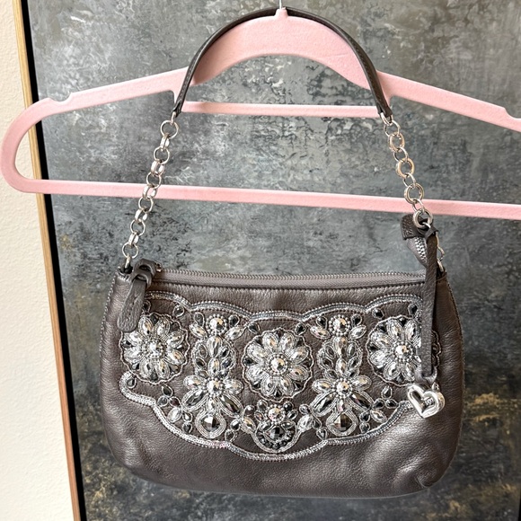 Brighton | Bags | Brighton Angelina Pewter Shoulder Bag Purse With ...